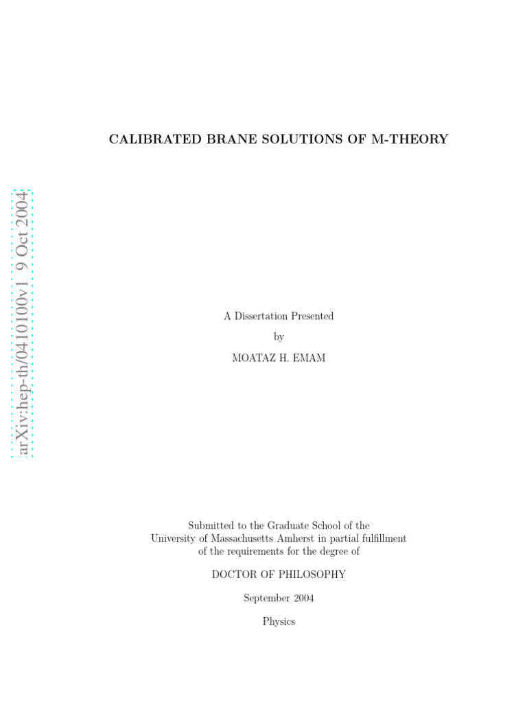 Calibrated Brane Solutions of M Theory | PDF | String Theory ...