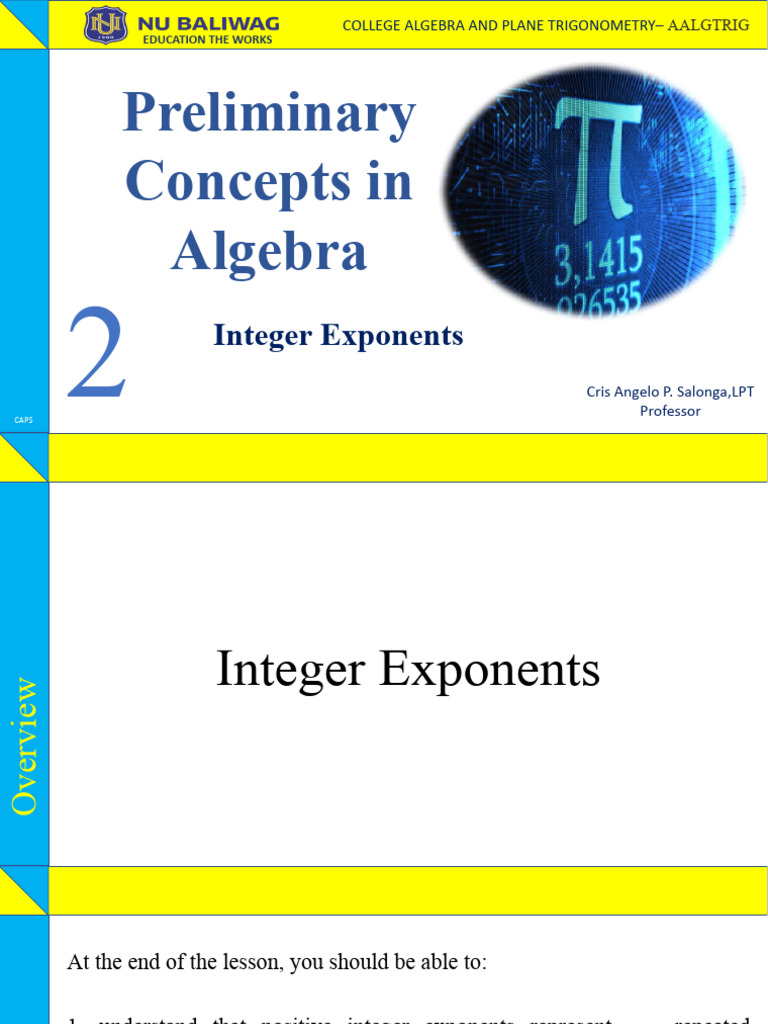 AALGTRIG W2 Integral Exponent | PDF | Exponentiation | Integer