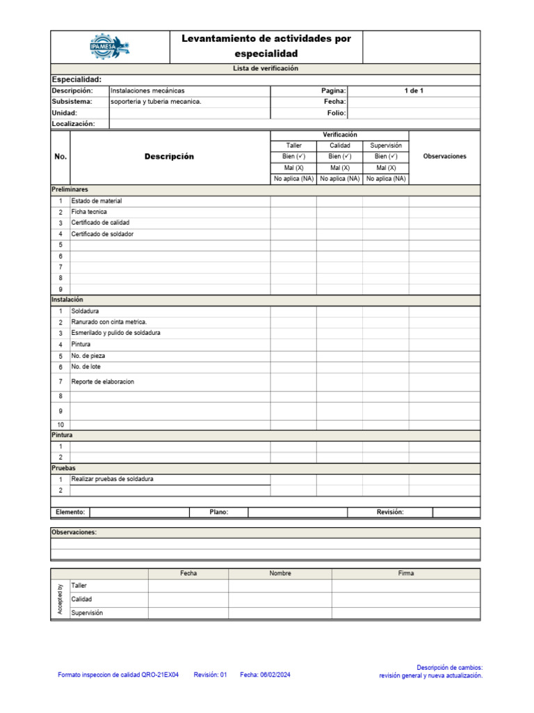 Formato de Control de Calidad Interno | PDF | Procesos de negocio | Conocimiento procedimental