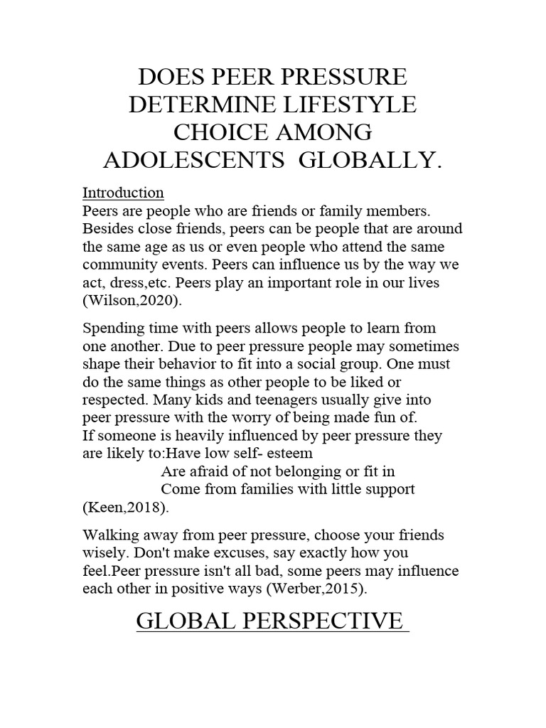 Does Peer Pressure | PDF