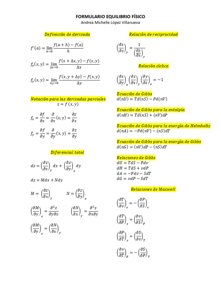 Formulario Eq Fis | PDF