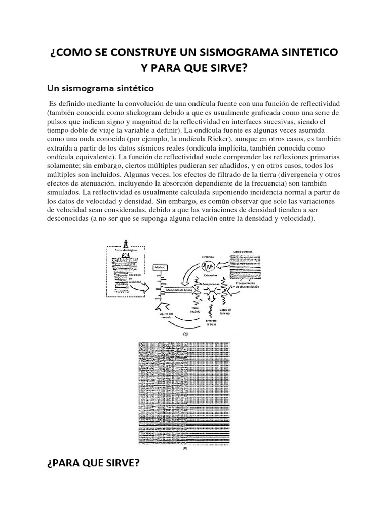 Como Se Construye Un Sismograma Sintetico y para Que Sirve | PDF ...