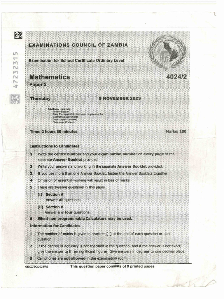 Maths P2 G12 2023 | PDF