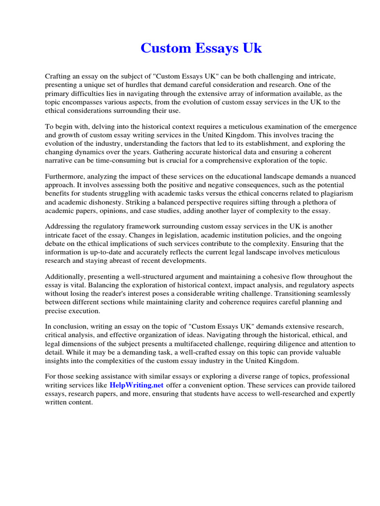 Custom Essays Uk | PDF