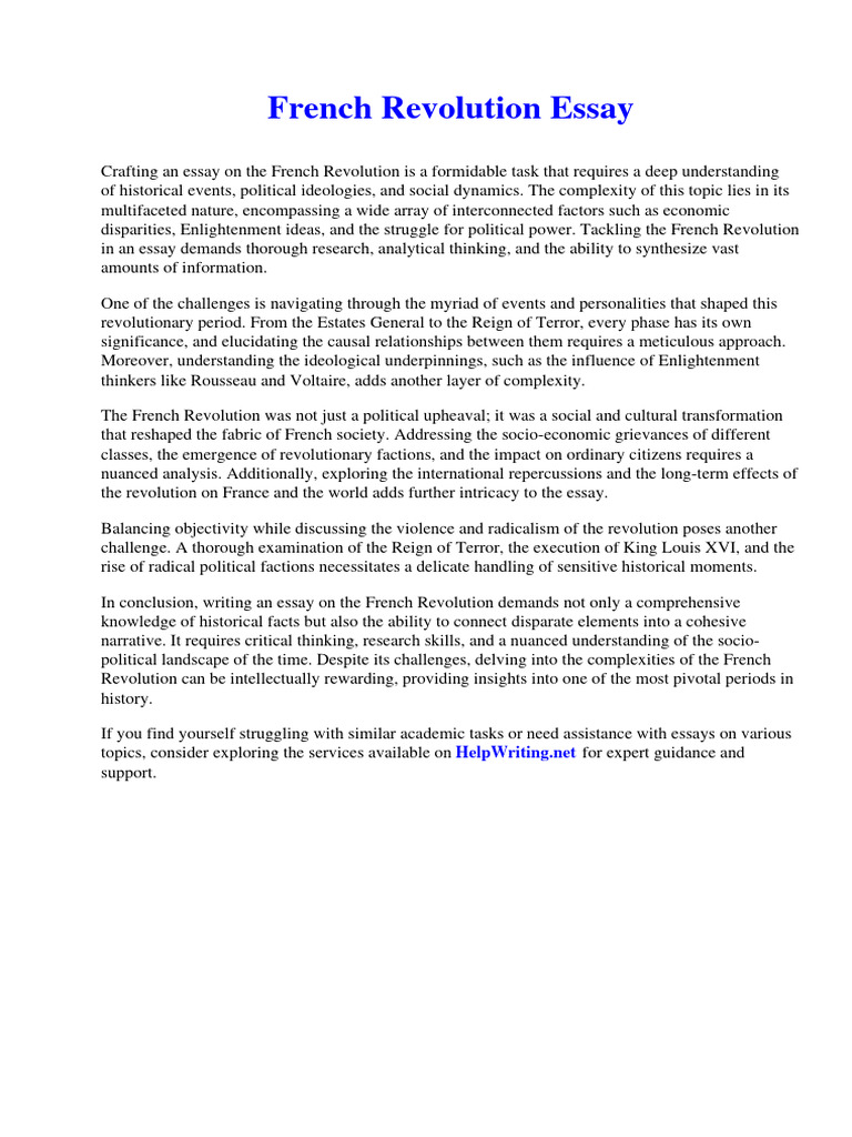 French Revolution Essay | PDF