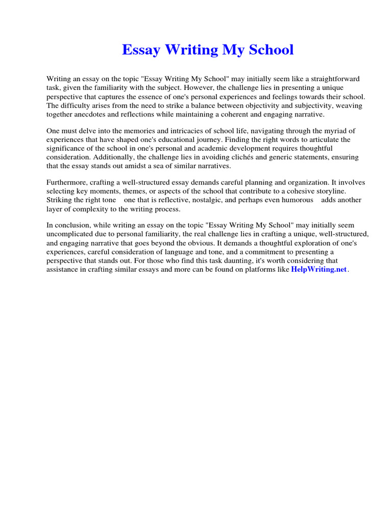 Essay Writing My School | Download Free PDF | Debits And Credits | Banks