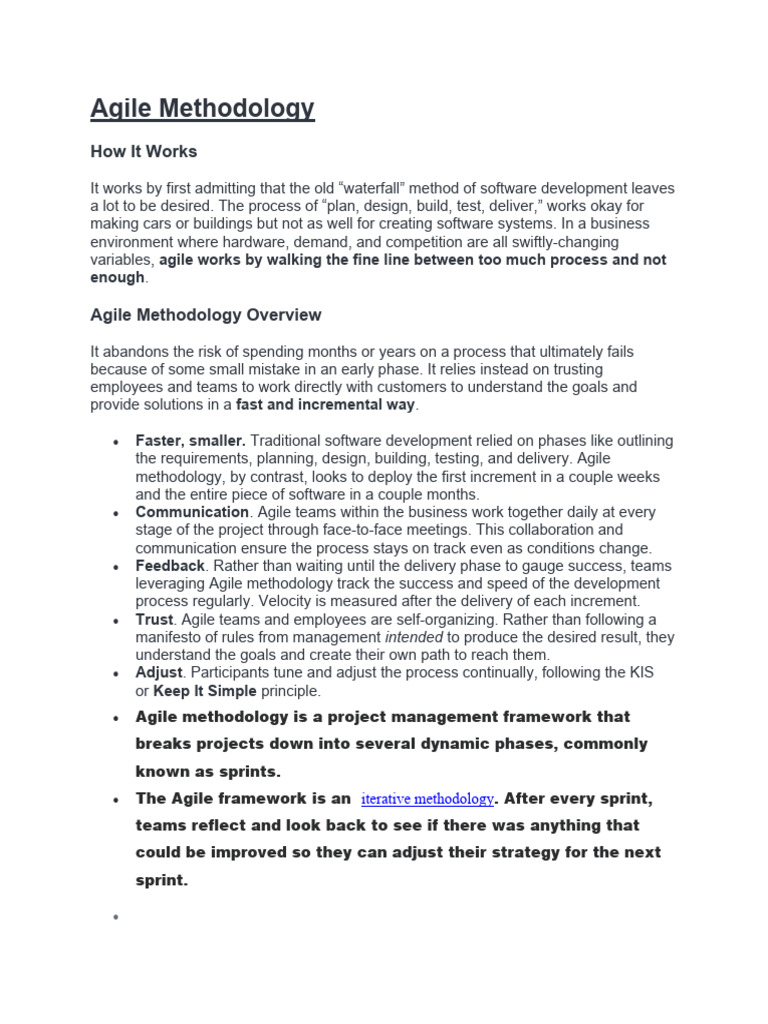 Agile Methodology | PDF | Agile Software Development | Scrum (Software Development)