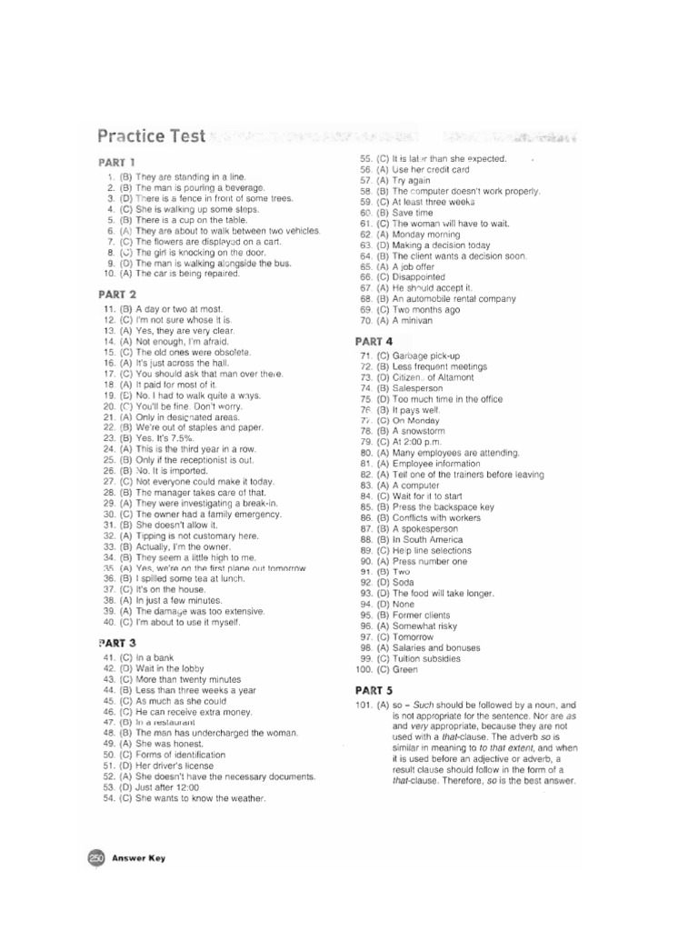 Key TOEIC BASIC Final | PDF