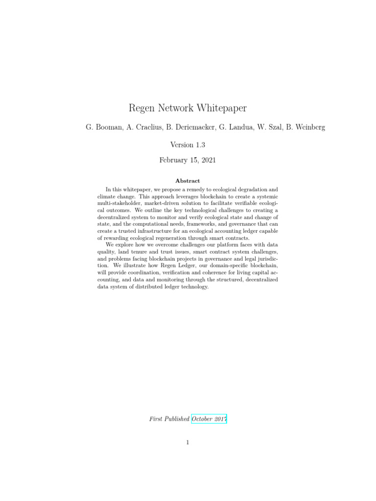 Regen Network | PDF | Wetland | Agriculture
