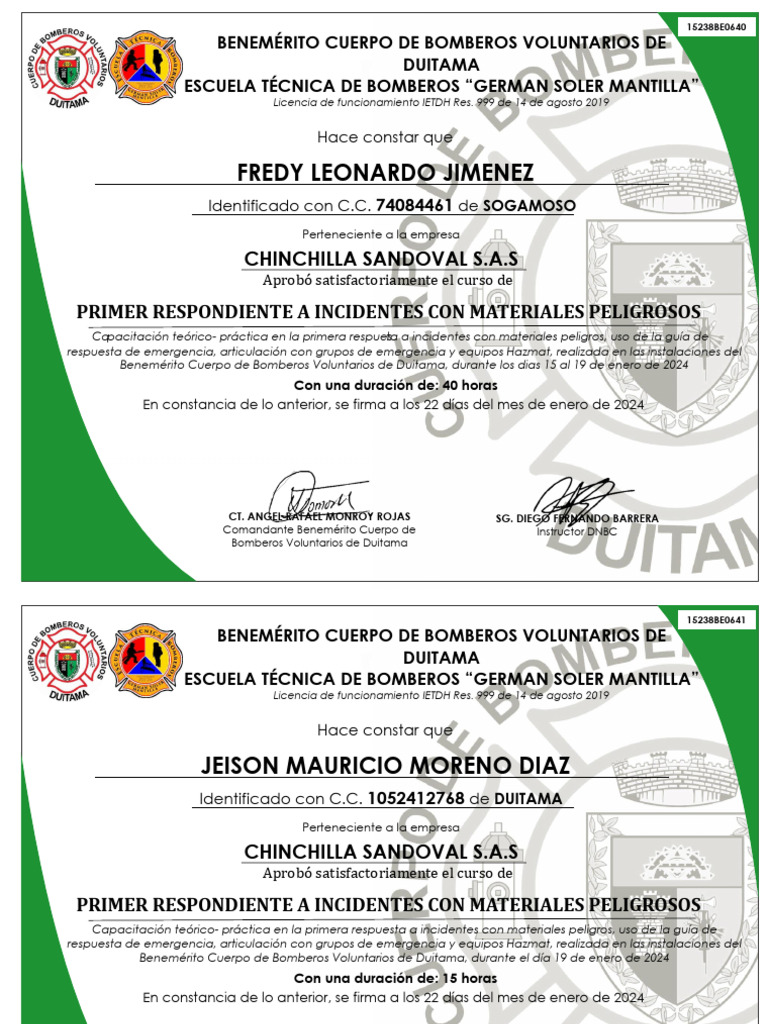 PRIMAP Chinchilla | PDF | Mercancías peligrosas | Gestión de emergencias