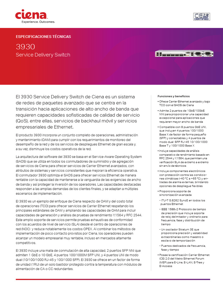 3930 Service Delivery Switch A4 DS Es LA | PDF | Calidad de servicio ...