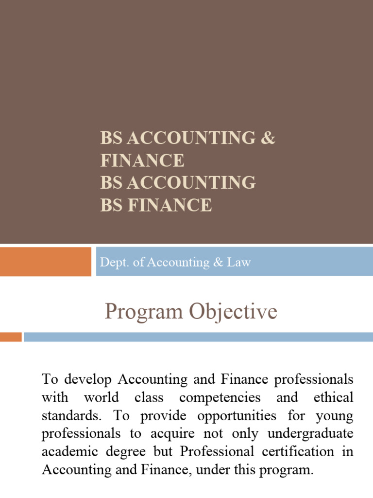 BS Accounting & Finance Program Overview | PDF | Accounting | Banks