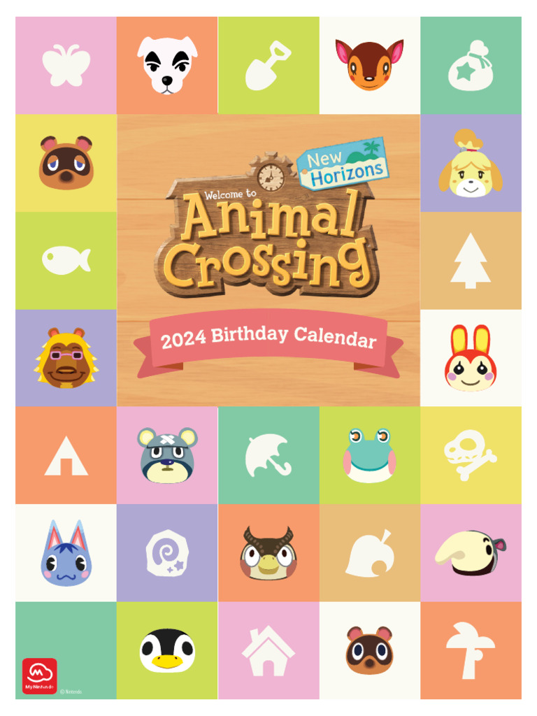 Animal Crossing New Horizons Birthday Calendar 2024 LAT-1 | PDF