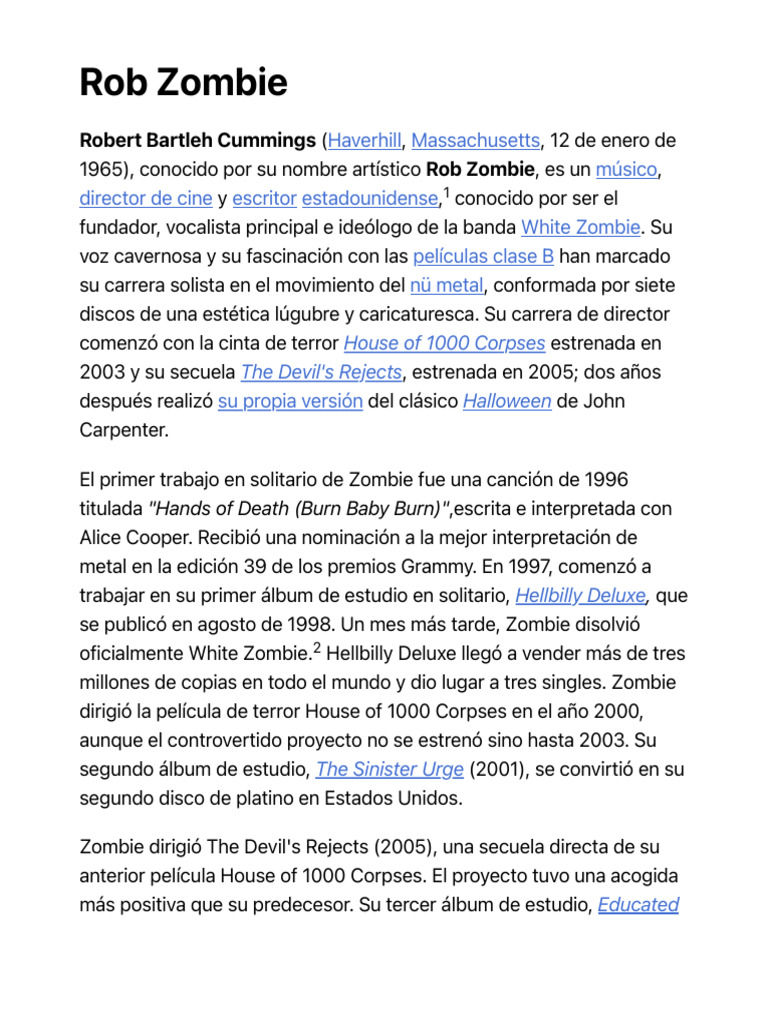 Rob Zombie - | PDF