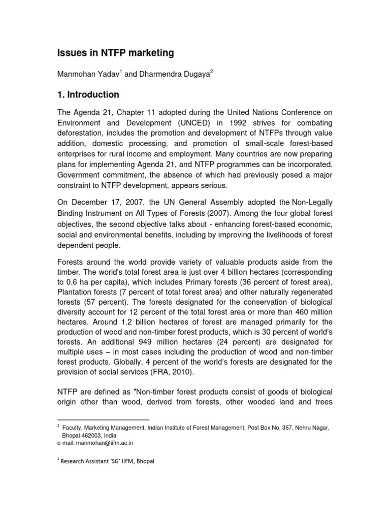 Challenges in NTFP Marketing Strategies | PDF | Forests | Sustainability