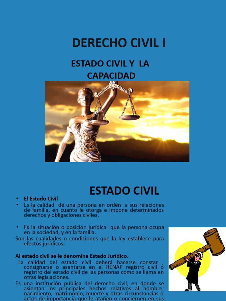 Estado Civil y Capacidad Civil en Derecho | PDF | Derechos | Estado civil