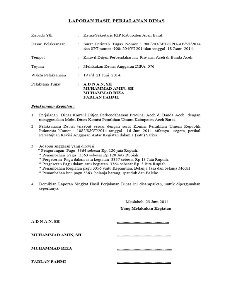 Lap Perjalanan Dinas Pak Amin PDF