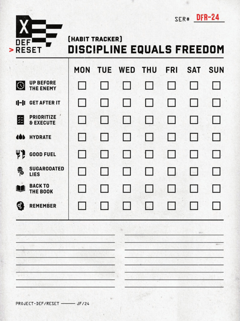 DEF Reset Habit Tracker 1 | PDF