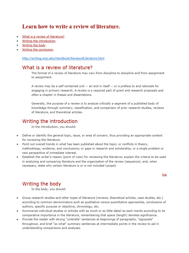 Learn How To Write A Review of Literature | PDF | Methodology | Theory