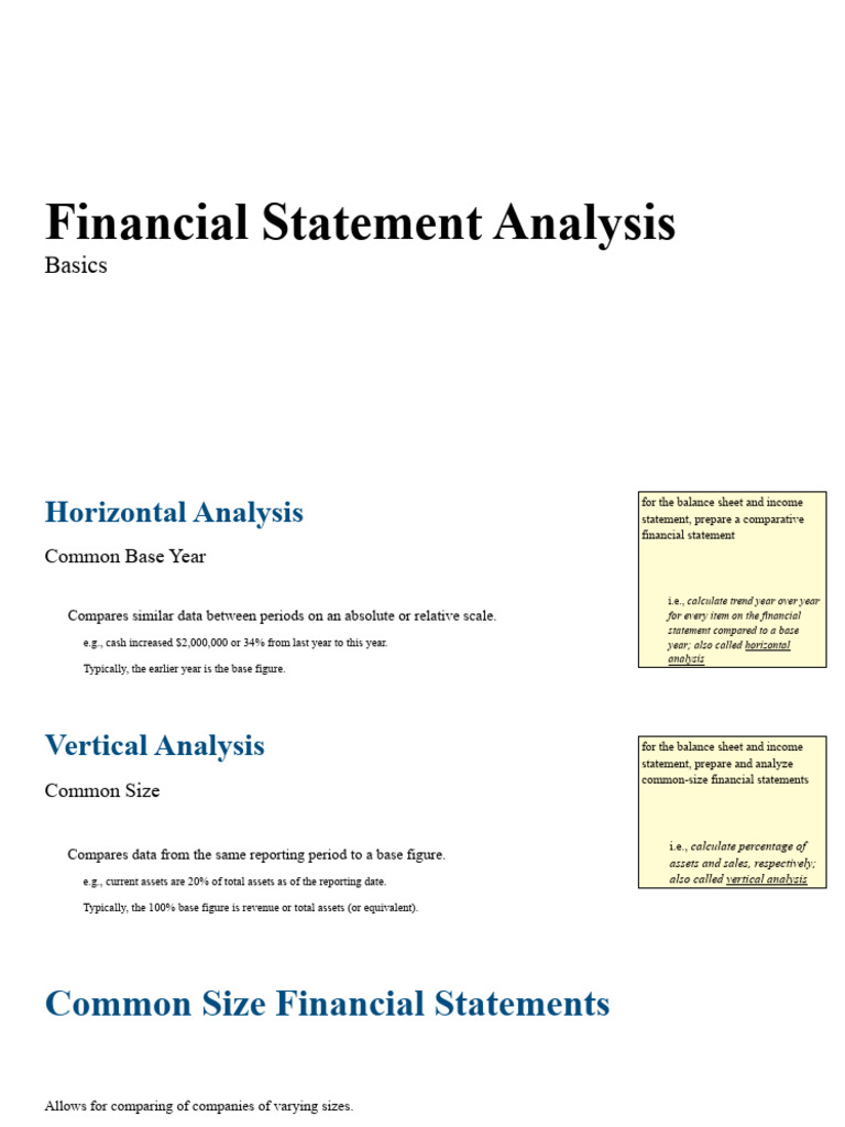 1.1 Basic Financial Statement Analysis 2 | PDF | Book Value | Return On ...