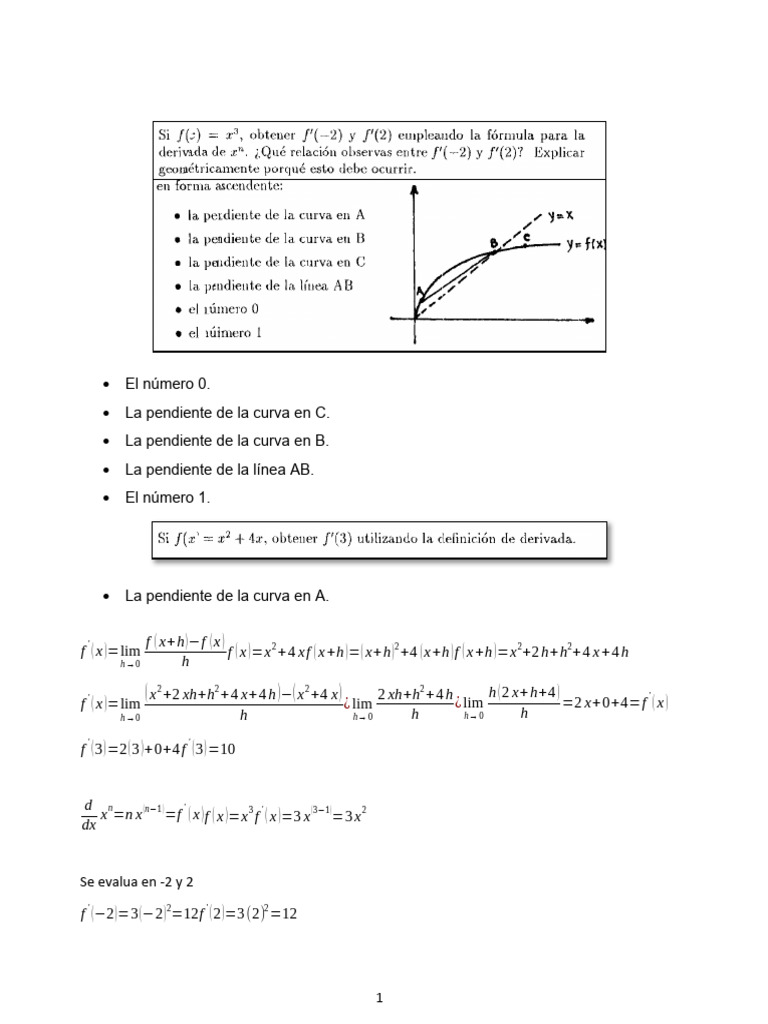 Pendiente de La Curva | Descargar gratis PDF | Matemáticas