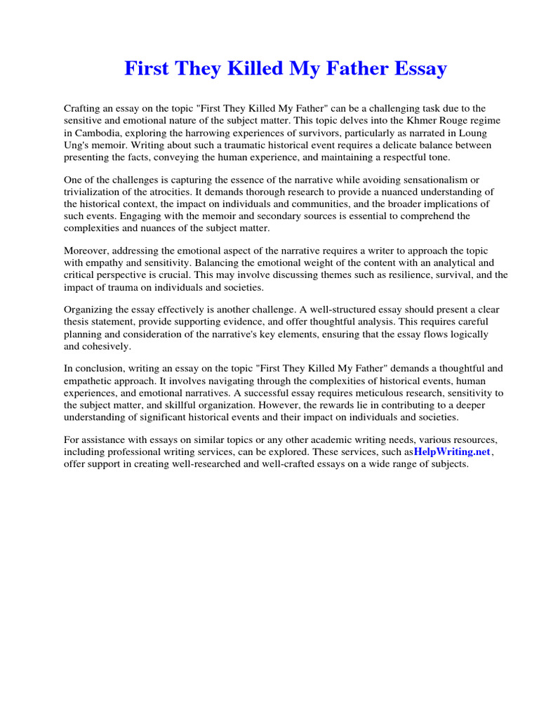 First They Killed My Father Essay | PDF | Telecommunications | Netflix