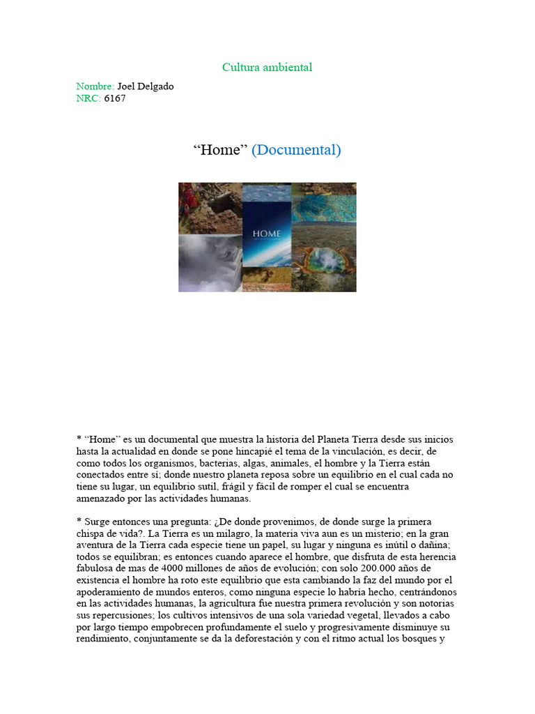 Delgado Joel 6167 Tarea 1 | PDF | Entorno natural | Tierra