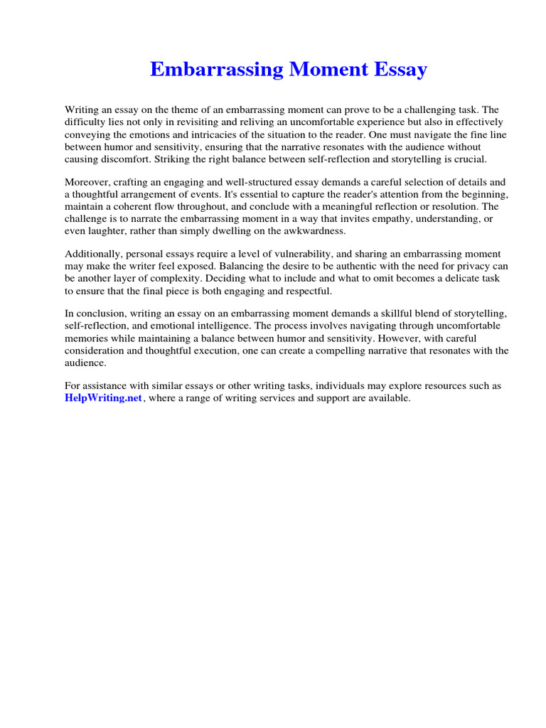 Writing an Embarrassing Moment Essay | PDF | Solitary Confinement | Prison