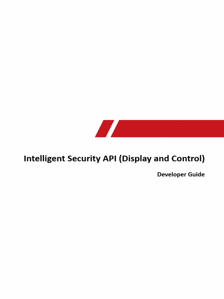 Intelligent Security API (Display and Control) : Developer Guide | PDF | Video | Software