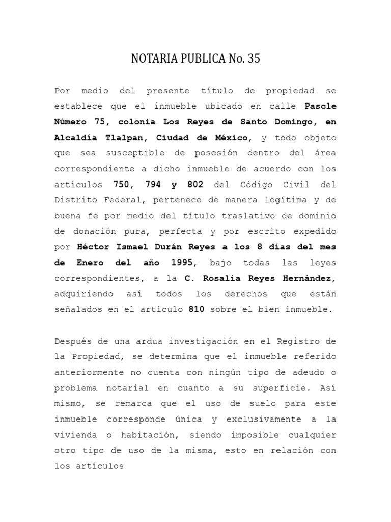 Titulo de Propiedad | PDF