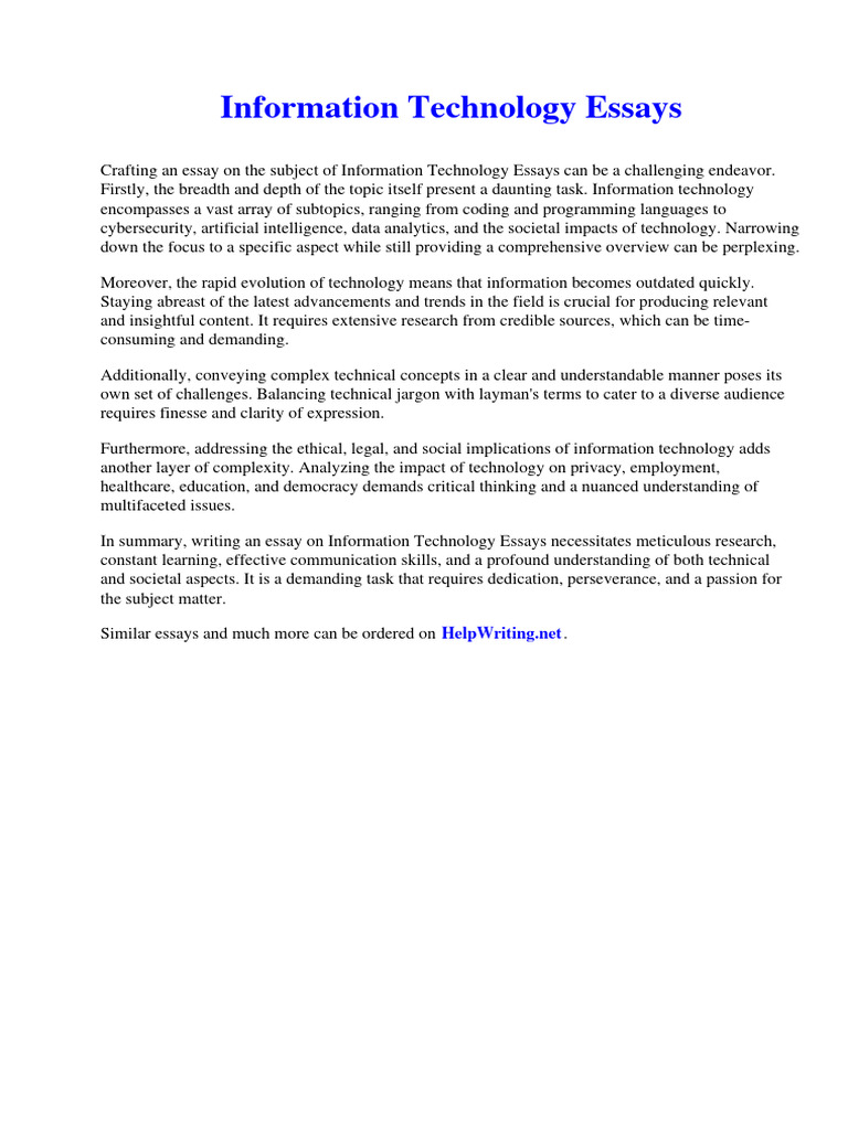 Information Technology Essays | PDF | Toys