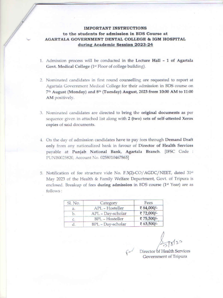 Important Instruction BDS | PDF