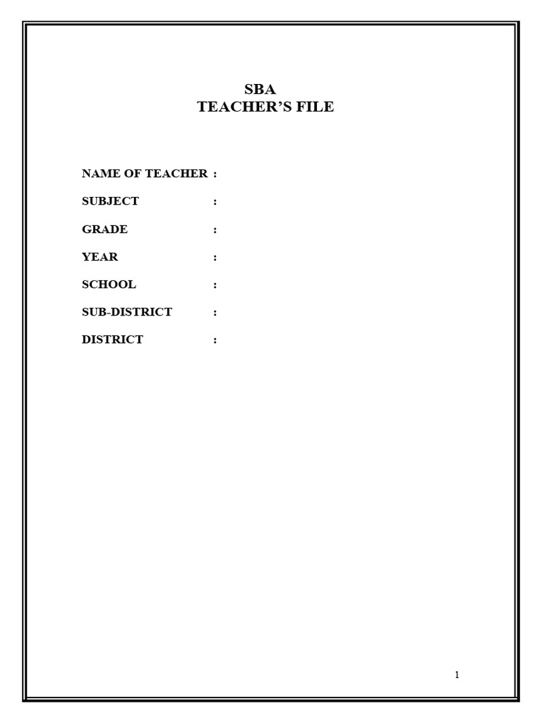 Teacher's File Cover Page | PDF