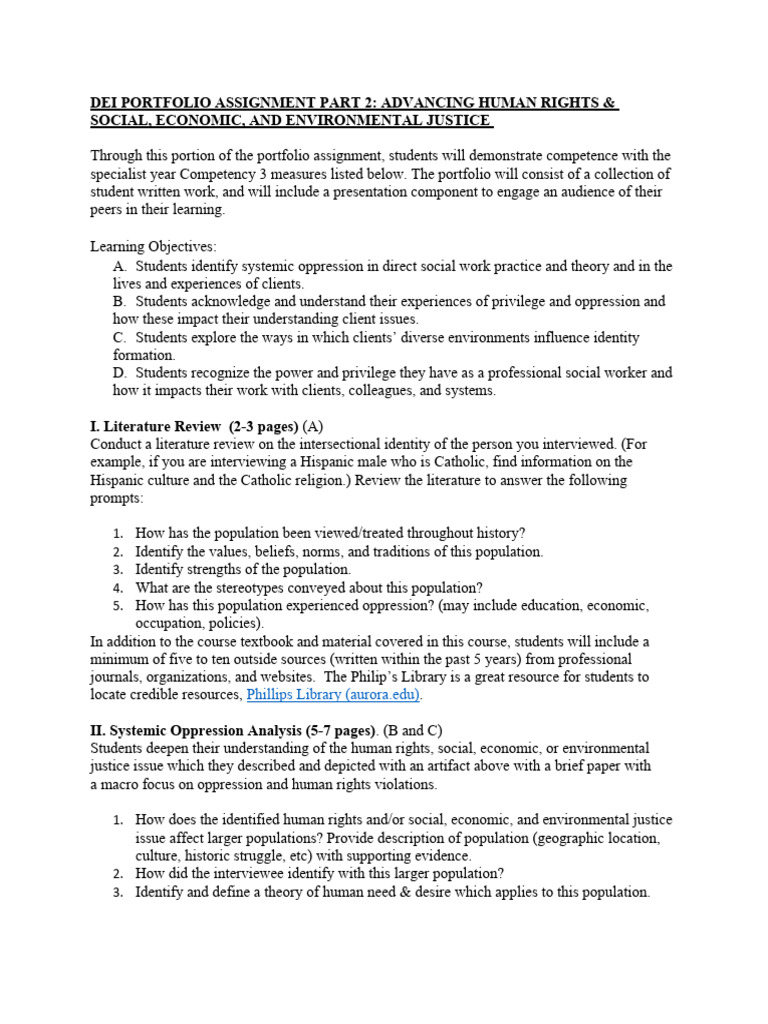 Dei Portfolio Assignment Part 2 | PDF | Intersectionality | Behavioural ...