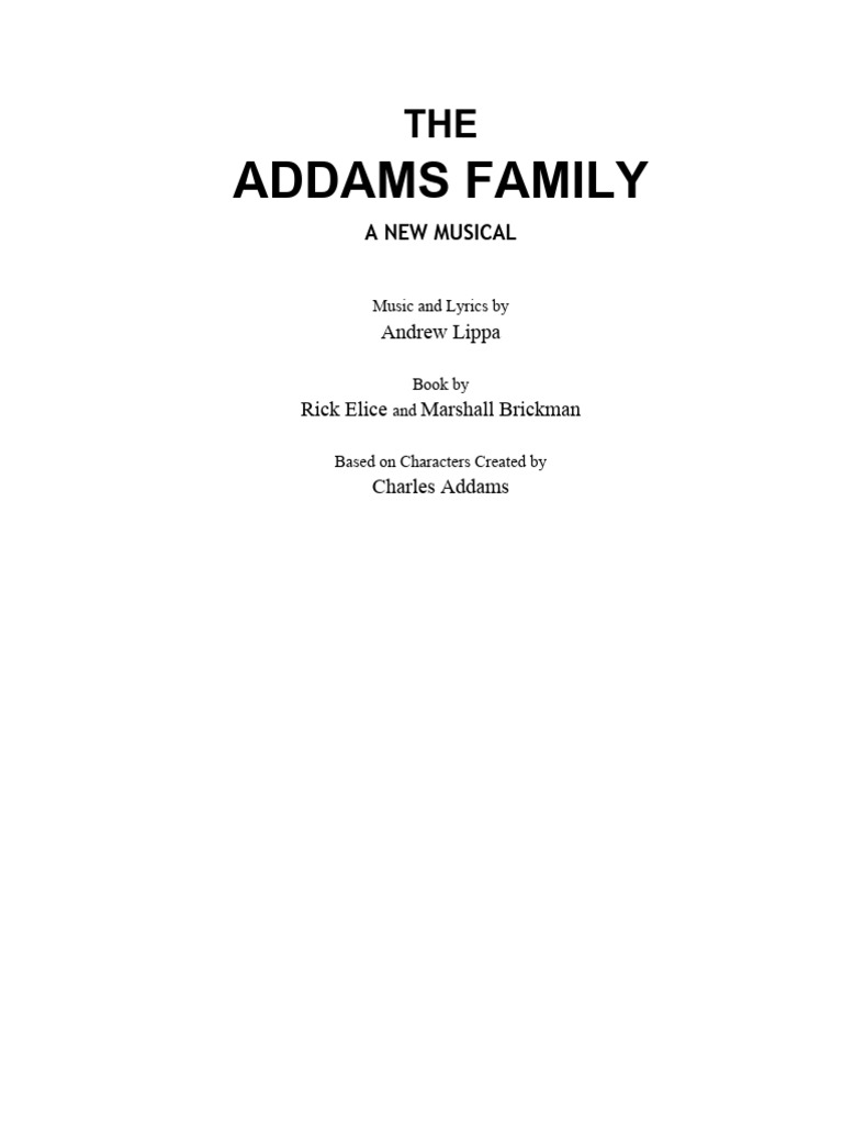 SCRIPT - The Addams Family Musical (Excerpt) | PDF | Fictional Families