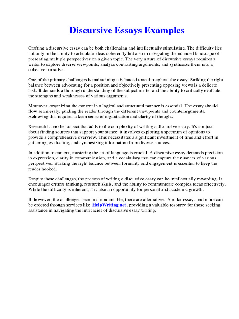 Discursive Essays Examples | PDF | Essays | Veteran