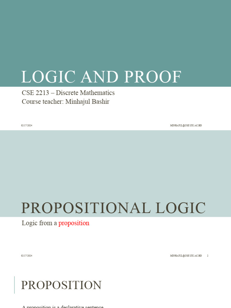 Class Lecture PDF | PDF | Proposition | Logic