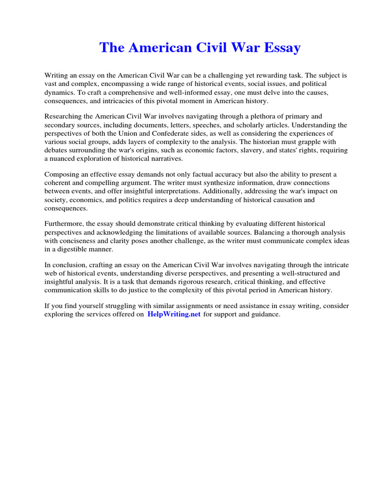 The American Civil War Essay | PDF | Epic Of Gilgamesh | Net Present Value