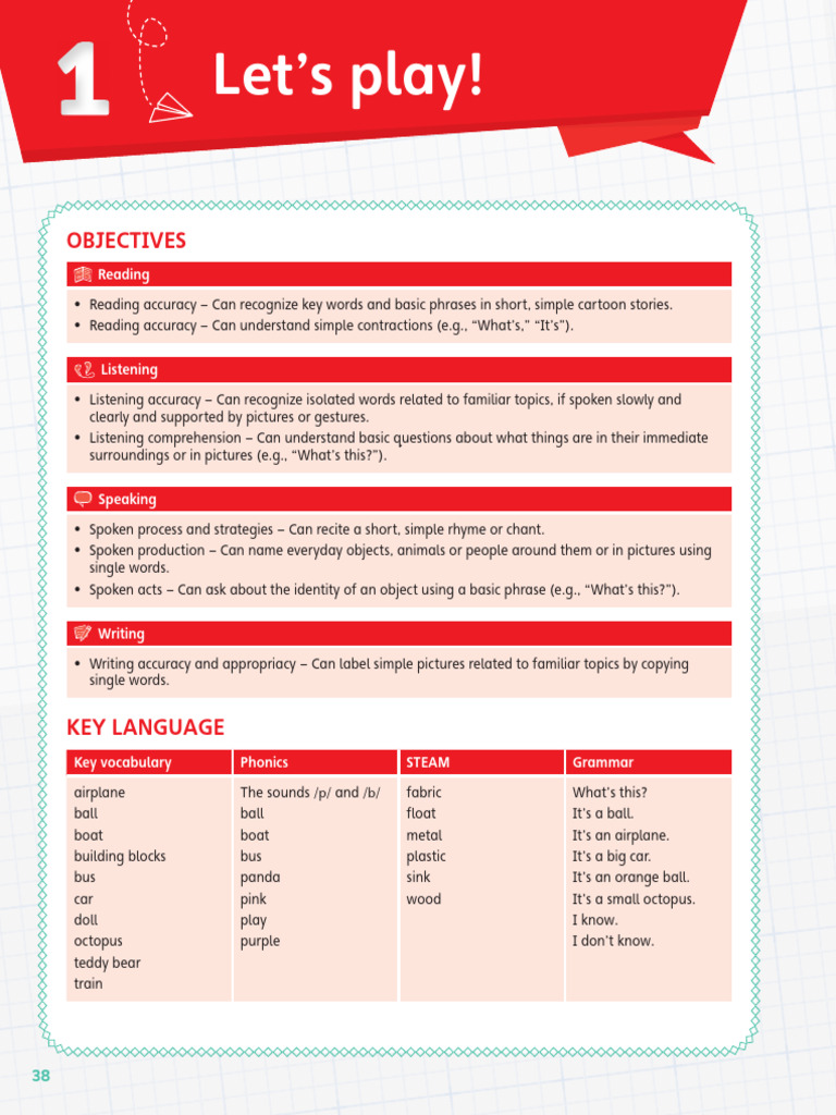 EC1 AmE U1 TB | PDF | Toys | Vocabulary