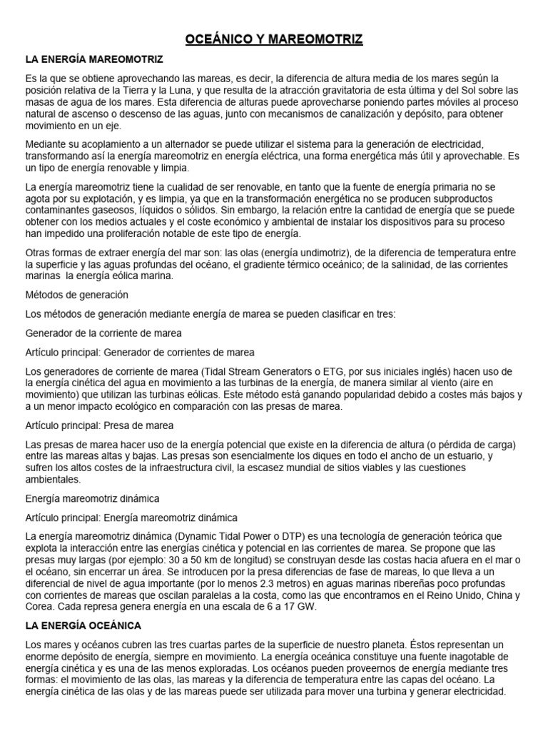 Presentación Flash de Oceánico Y de Mareomotriz | PDF | Naturaleza | Ciencias fisicas