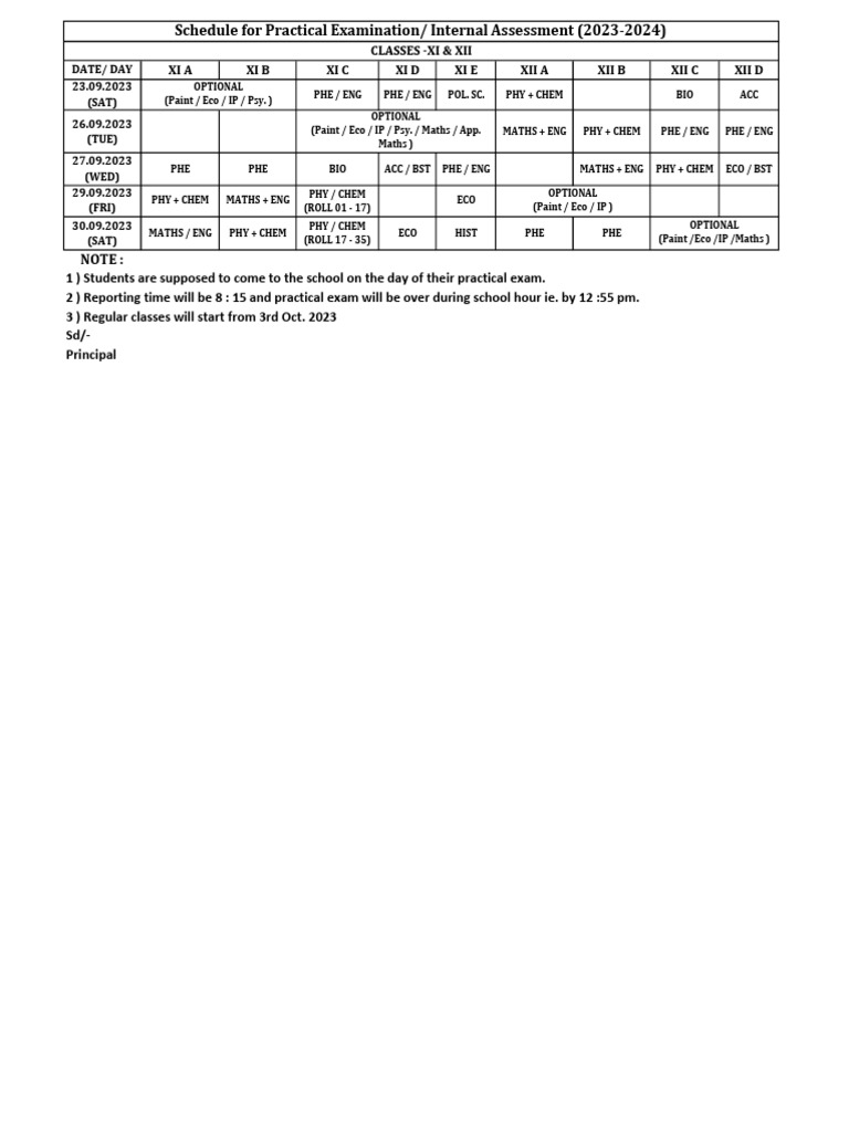 2025 Mid Term Exam Schedule | PDF
