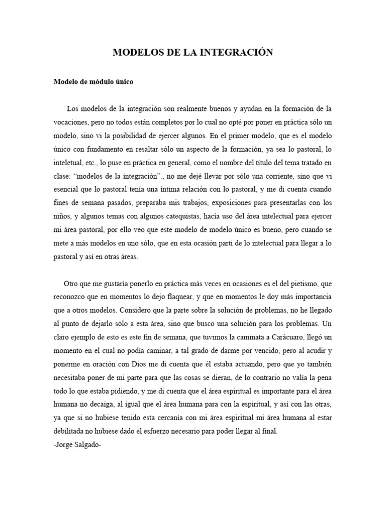 Modelos de La Integración | PDF