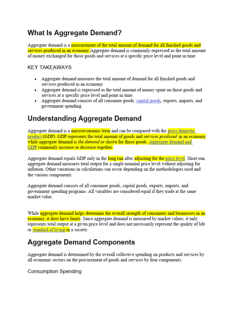 What Is Aggregate Demand | Download Free PDF | Aggregate Demand ...