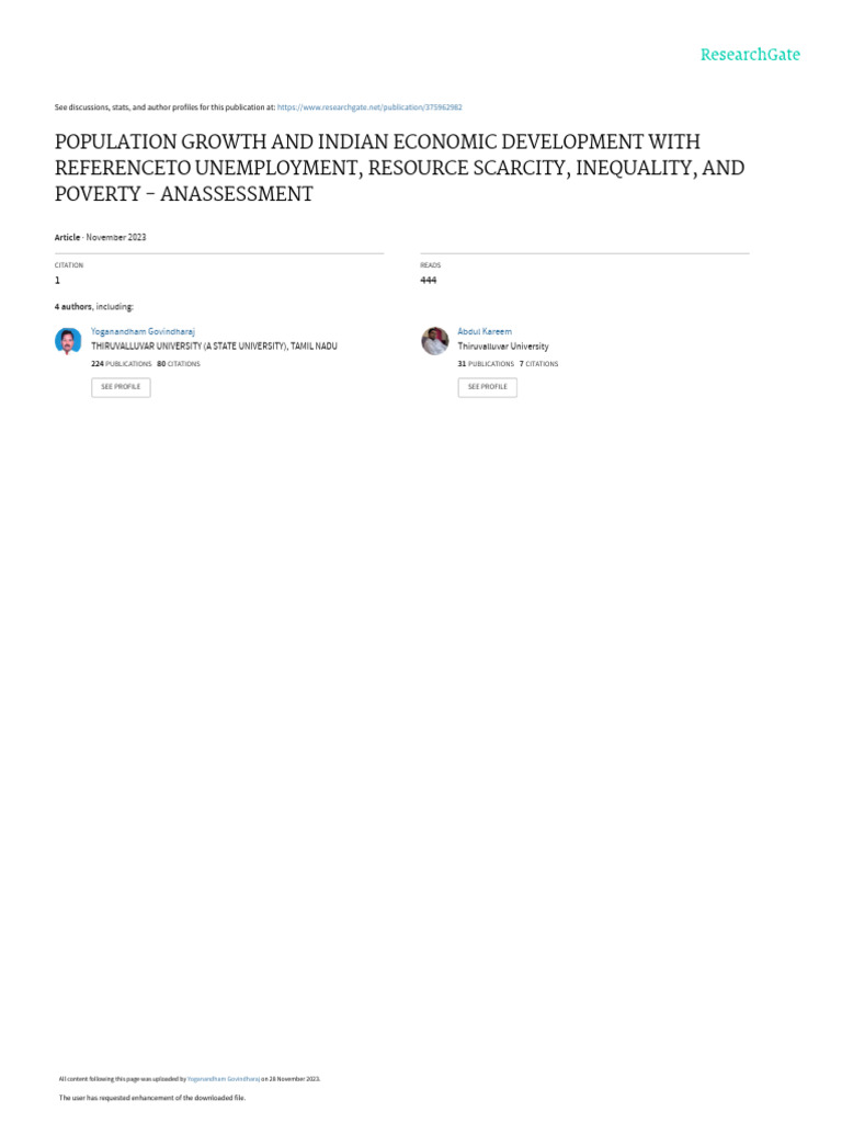 Indian Economic Development | PDF | Economic Growth | Poverty