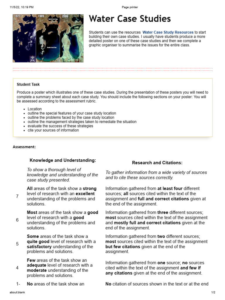 Water Case Studies | PDF | Citation | Learning