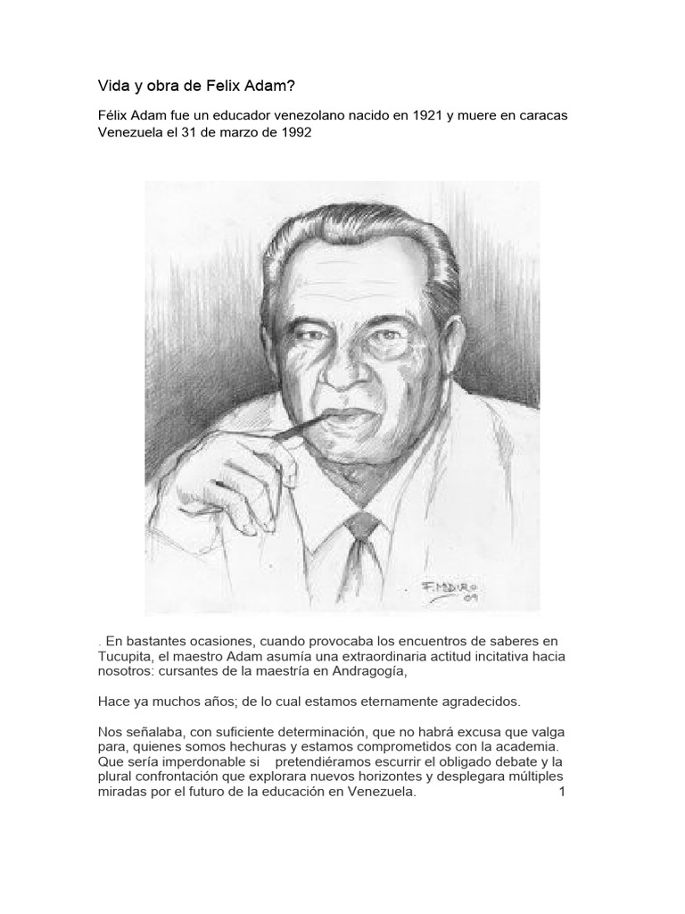 Vida y Obra de Felix Adam Unidad V | PDF | Aprendizaje | Cognición