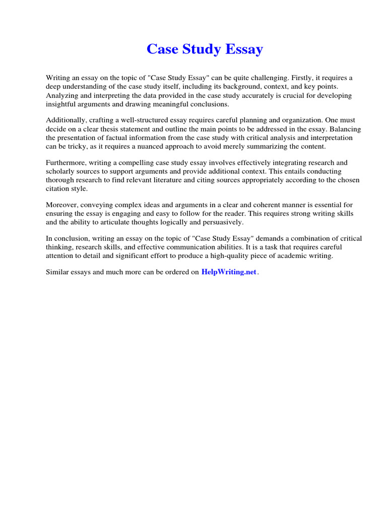 Case Study Essay | PDF | Human Digestive System | Essays