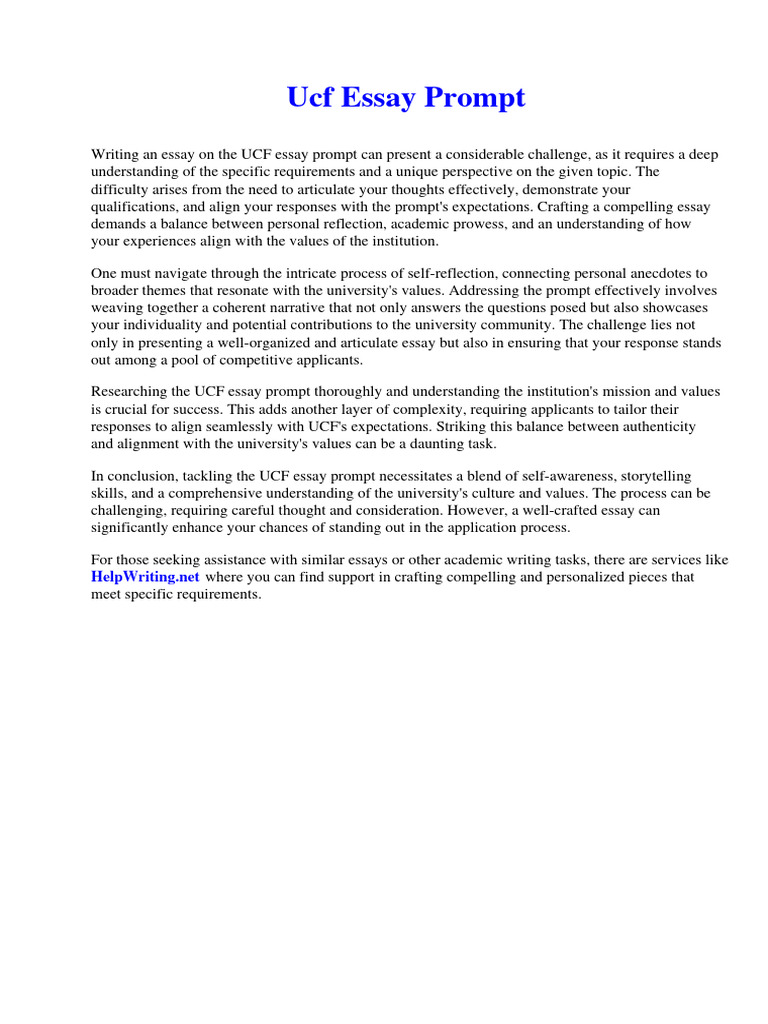 Ucf Essay Prompt | Download Free PDF | Airlines | Essays
