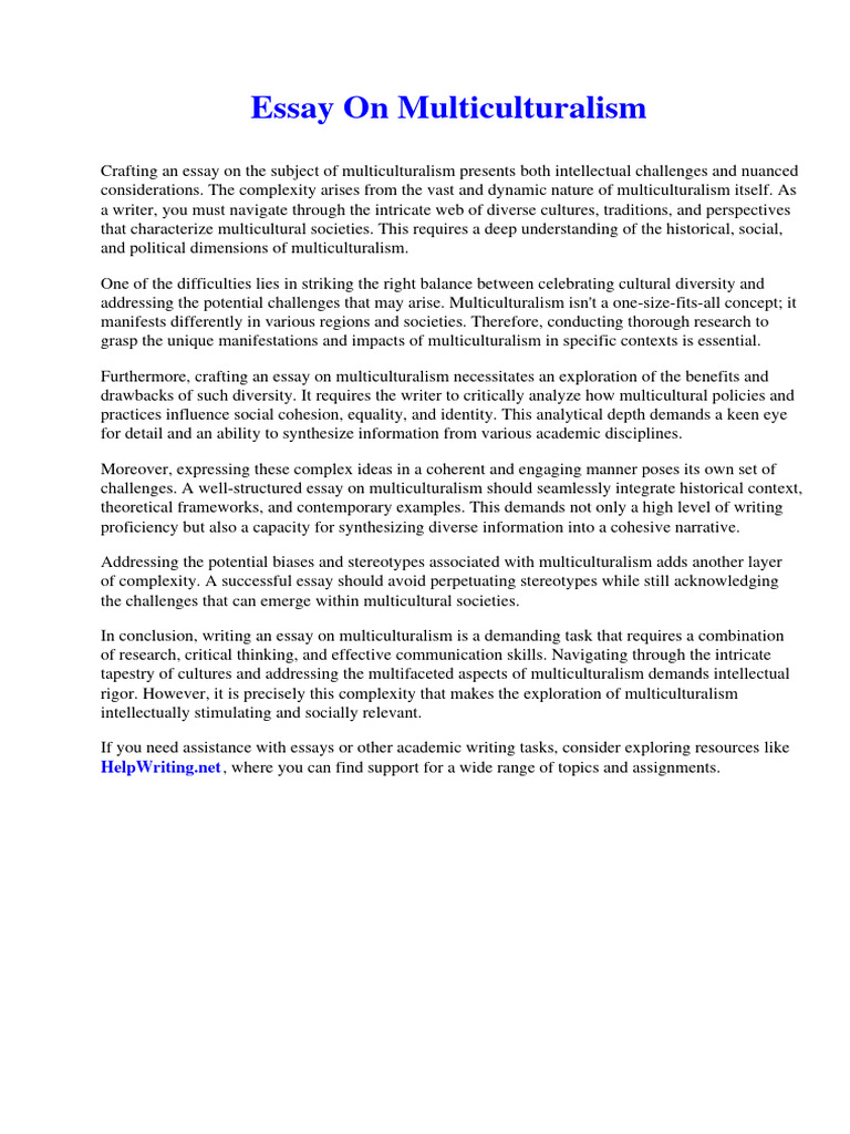 Essay on Multiculturalism | PDF | Waffle | Pancake