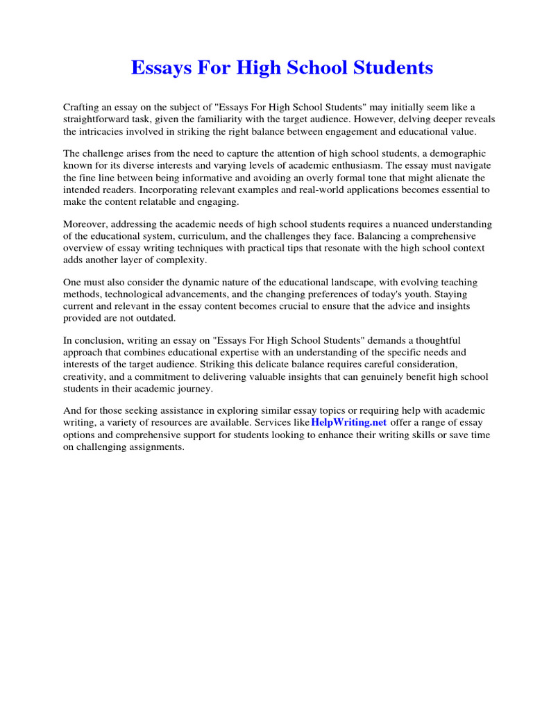 High School Essay Writing Guide | PDF | Essays | Waffle